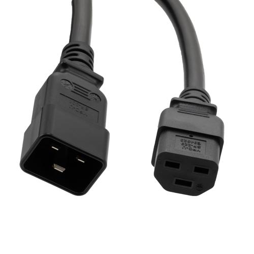 IEC C20 to IEC C21 High Temp Power Cord, 20 Amp, 15ft