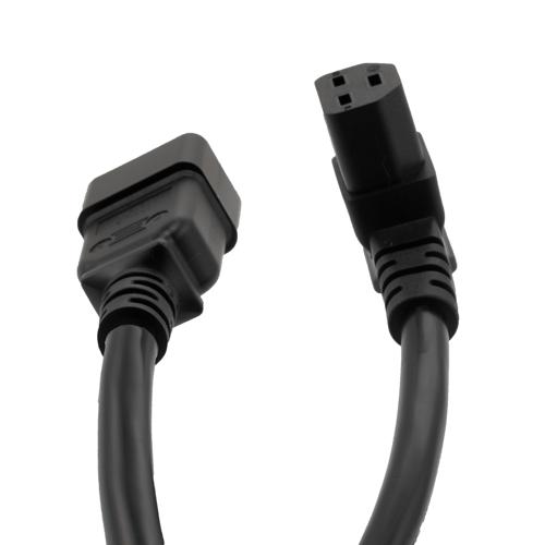 IEC C20 to IEC C21 Left Angle High Temp Power Cord, 20 Amp, 6ft