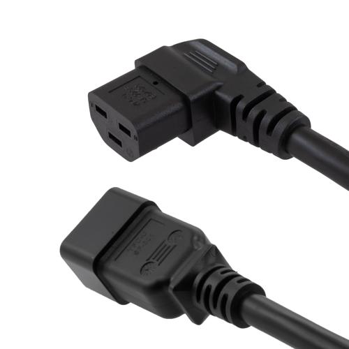 IEC C20 to IEC C21 Right Angle High Temp Power Cord, 20 Amp, 10ft
