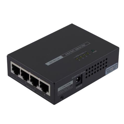 Gigabit 4-Port PoE+ Injector Hub, IEEE 802.3at, 802.3af, Up To 30W 56V ...