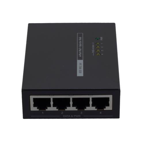 Gigabit 4-Port PoE+ Injector Hub, IEEE 802.3at, 802.3af, Up To 30W 56V ...