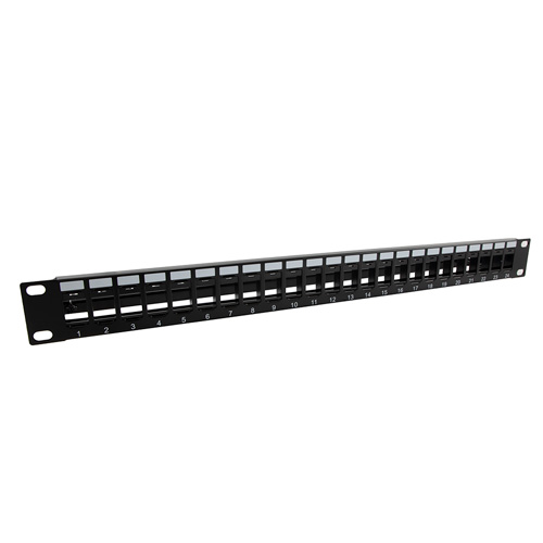 1.75"x19" (1U) 24 Port Keystone Slots panel with Cable Manager - PR175 ...