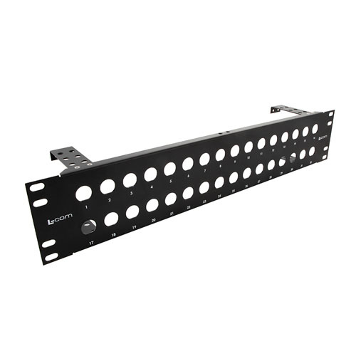 3.50" Panel (Black), 32 0.5" D-Holes W/ Cable Minder - PR35-32CMB