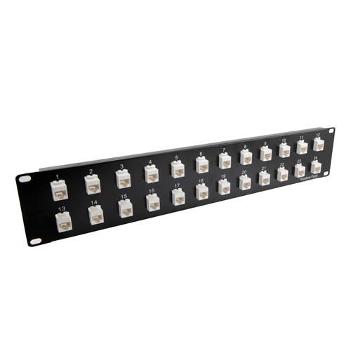 3.5"x19" (2U) 24 Port Category 6 Feed-Thru Mini-Coupler Coupler Panel ...