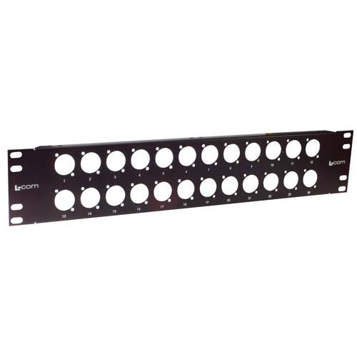 3.5" X 19" Blank Panel w/ 24 XLR Cutouts, Black - PR35XLR-BNK
