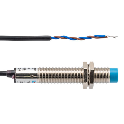 Capacitive Proximity Sensor, Cylindrical, M12, Non-shielded, Ni-plated Brass, AC 2-wire NO ...