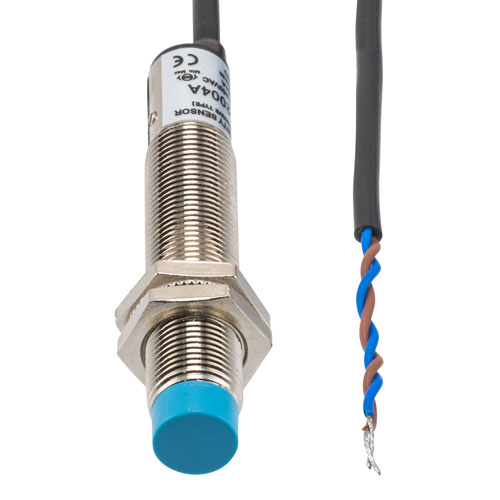 Capacitive Proximity Sensor, Cylindrical, M12, Non-shielded, Ni-plated Brass, AC 2-wire NO ...