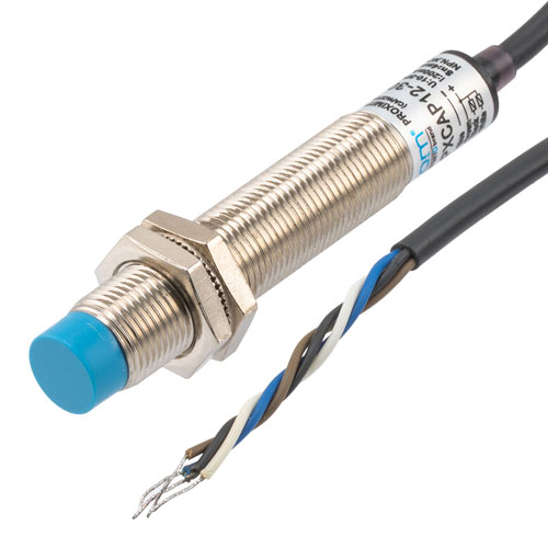 Capacitive Proximity Sensor, Cylindrical, M12, Non-shielded, Ni-plated Brass, NPN NO+NC, Sensing ...