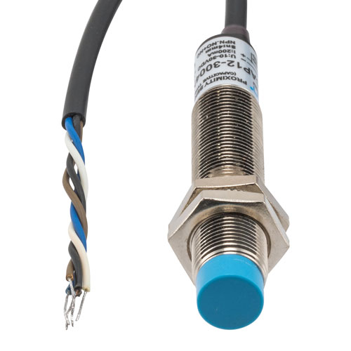 Capacitive Proximity Sensor, Cylindrical, M12, Non-shielded, Ni-plated Brass, PNP NO+NC, Sensing ...