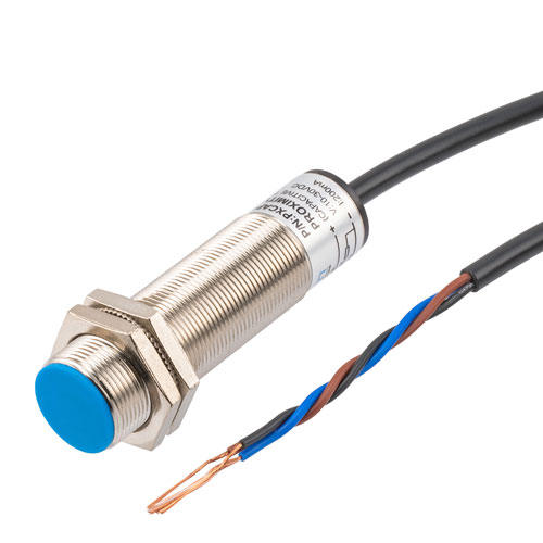 Capacitive Proximity Sensor, Cylindrical, M18, Shielded, Ni-plated Brass, PNP NO, Sensing ...