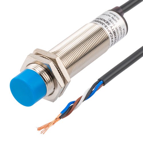 Capacitive Proximity Sensor, Cylindrical, M18, Non-shielded, Ni-plated Brass, PNP NO+NC, Sensing ...