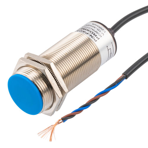 Capacitive Proximity Sensor, Cylindrical, M30, Shielded, Ni-plated Brass, NPN NO, Sensing ...