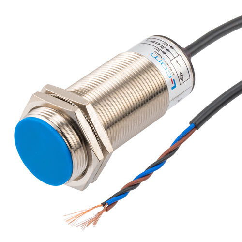 Capacitive Proximity Sensor, Cylindrical, M30, Shielded, Ni-plated Brass, PNP NO, Sensing ...