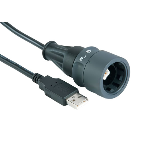 Sealed USB Cables - Single Ended, IP rated B type USB to standard A ...