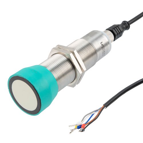 Ultrasonic Proximity Sensor, Cylindrical, M30 threaded, Ni-plated Brass ...