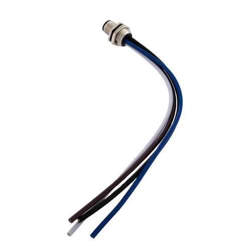 M12 DC Power 4 Pin T Code Male Receptacle, IP68 IP69K Rated, 63V, 12A ...