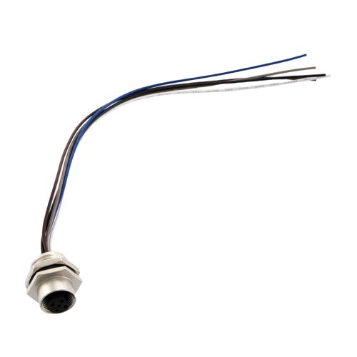 M12 Sensor 5 Pin B Code Female Receptacle, IP68 IP69K Rated, 60V, 4A ...