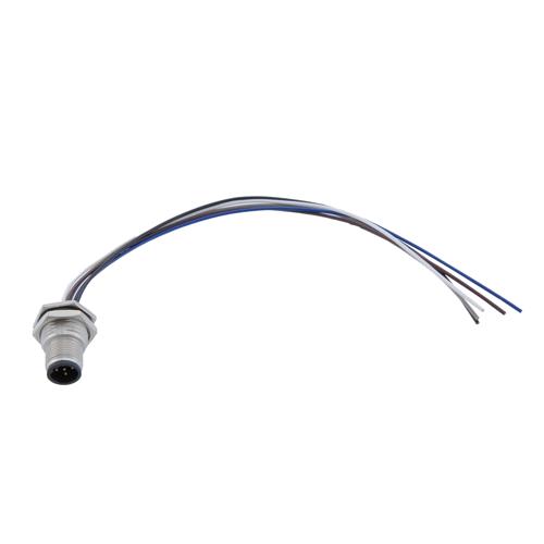 M12 Sensor 5 Pin B Code Male Receptacle, IP68 IP69K Rated, 60V, 4A, PG9 ...