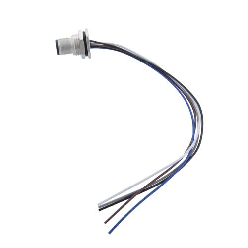 M12 Sensor 5 Pin B Code Male Receptacle, IP68 IP69K Rated, 60V, 4A, PG9 ...