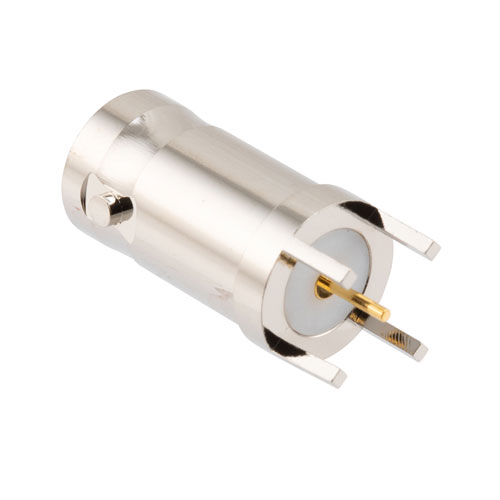 RF PCB Connector, BNC Female straight, Thru Hole