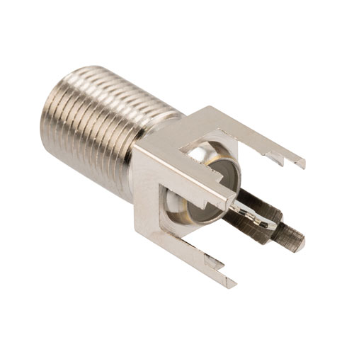 RF PCB Connector, F Female straight, DIP (Thru Hole)