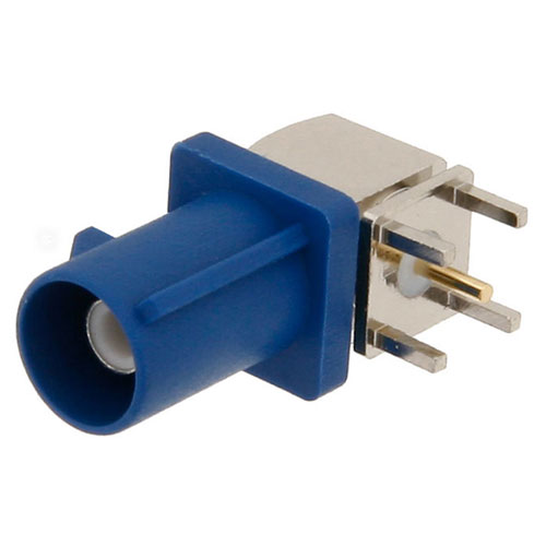 FAKRA Plug Right Angle Connector Solder Attachment Thru Hole PCB, Blue ...