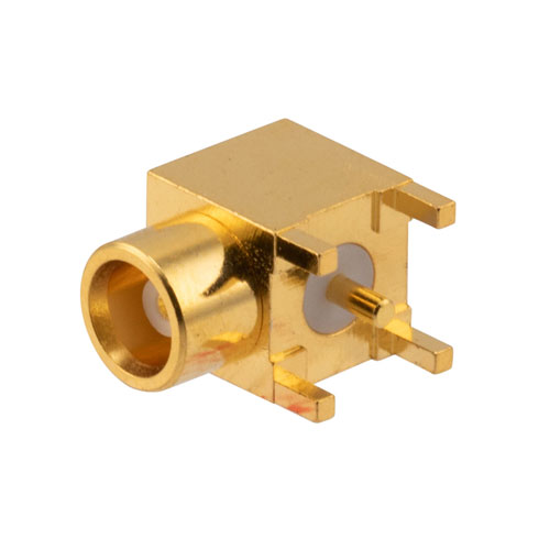 RF PCB Connector, MCX Female right angle, DIP (Thru Hole)