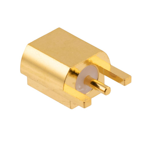 RF PCB Connector, MCX Female straight, Edge Mount, End Launch