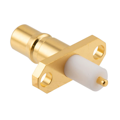 RF PCB Connector, QMA Female straight 2 hole flange