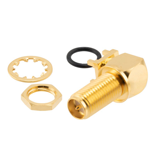 RF PCB Connector, RP SMA Female right angle