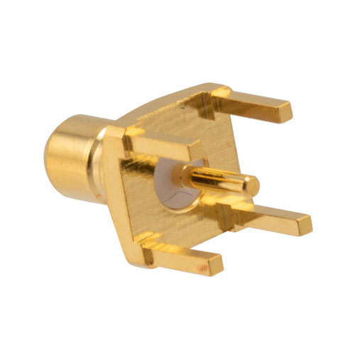 RF PCB Connector, SMB Jack straight, DIP (Thru Hole), Gold Plating