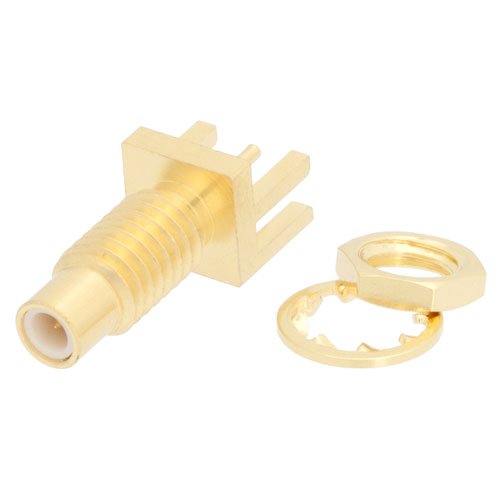 SMC Jack Bulkhead Connector Solder Attachment 0.062 inch End Launch PCB