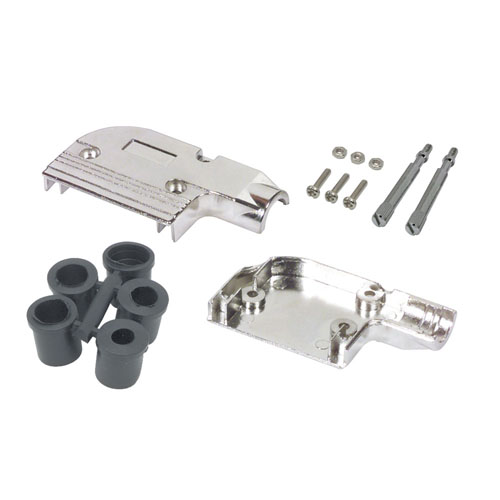 Right Angle Assembled D-Sub Hood Kit, DB25/HD44 Metal - SDRA25AG