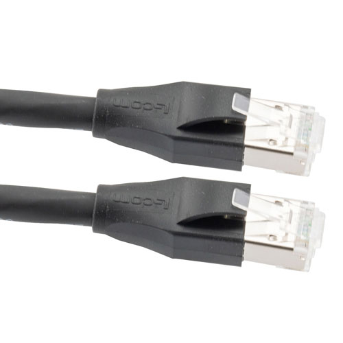 Double Shielded LSZH 26 AWG Stranded Cat 6 RJ45/RJ45 Patch Cord, Black ...