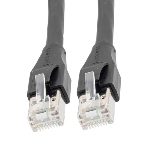 Double Shielded LSZH 26 AWG Stranded Cat 6 RJ45/RJ45 Patch Cord, Black ...