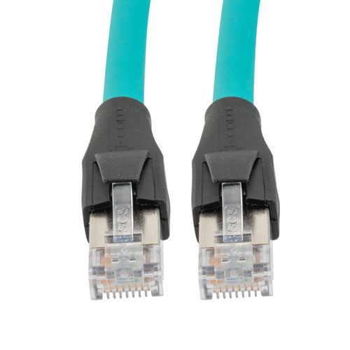 Cat6a Double Shielded Outdoor Industrial High Flex Ethernet Cable TPE, RJ45 / RJ45, Teal, 100.0ft