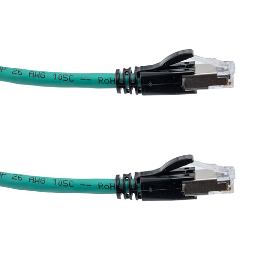 Category 6a 10gig Ethernet Patch Cable, F/UTP Shielded, RJ45, HiTemp 105C CMP Plenum Jacket ...