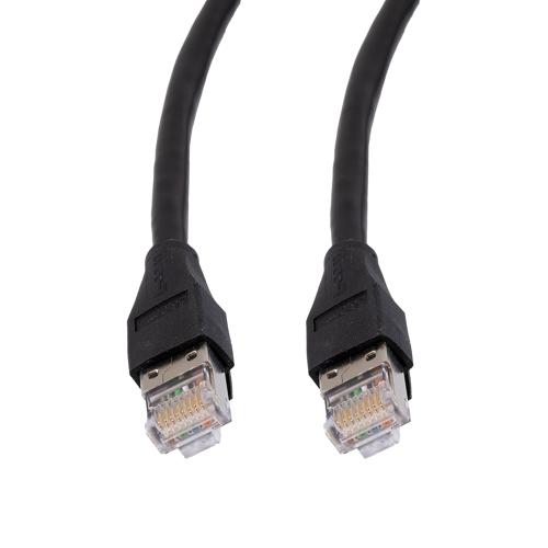 Cat6a Ethernet Cable Assembly, RJ45 to RJ45, Shielded CMR Black PVC, 26 ...