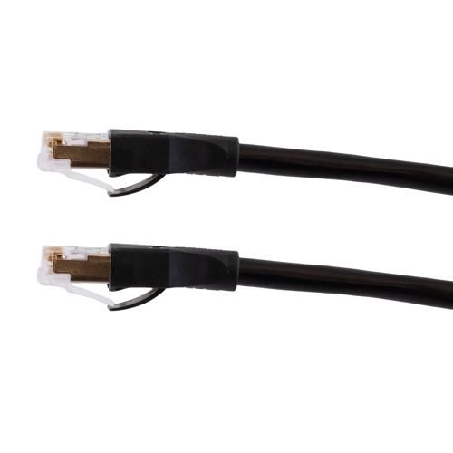 Cat6a Ethernet Cable Assembly, RJ45 to RJ45, Shielded CMR Black PVC, 26 ...
