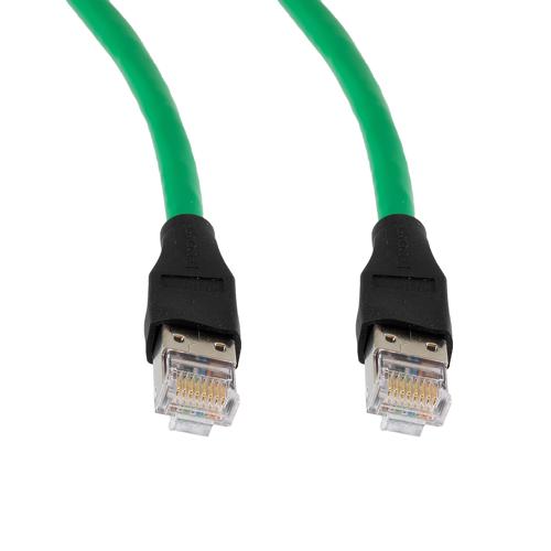 Cat6a Ethernet Cable Assembly, RJ45 to RJ45, Shielded CMR Green PVC, 26 ...