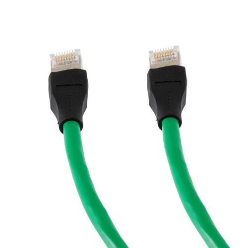 Cat6a Ethernet Cable Assembly, RJ45 to RJ45, Shielded CMR Green PVC, 26 ...