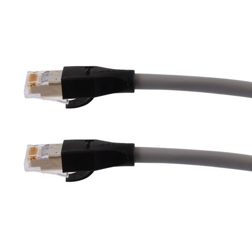 Cat6a Ethernet Cable Assembly, RJ45 to RJ45, Shielded CMR Gray PVC, 26 ...