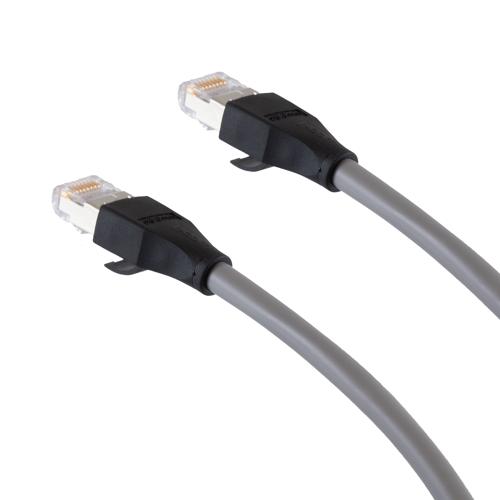 Cat6a Ethernet Cable Assembly, RJ45 to RJ45, Shielded CMR Gray PVC, 26 ...