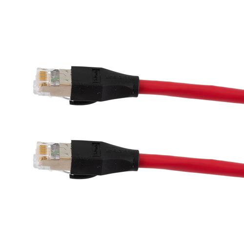 Cat6a Ethernet Cable Assembly, RJ45 to RJ45, Shielded CMR Red PVC, 26 ...