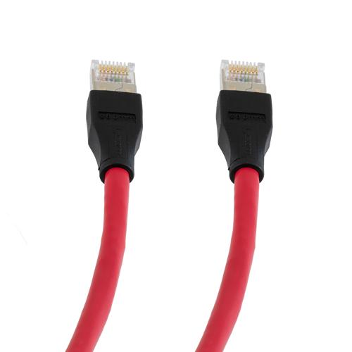 Cat6a Ethernet Cable Assembly, RJ45 to RJ45, Shielded CMR Red PVC, 26 ...