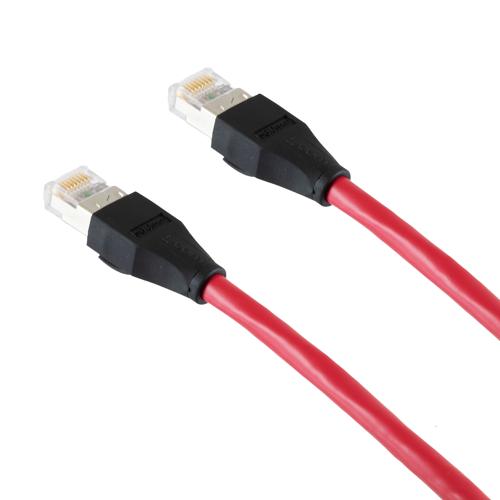 Cat6a Ethernet Cable Assembly, RJ45 to RJ45, Shielded CMR Red PVC, 26 ...