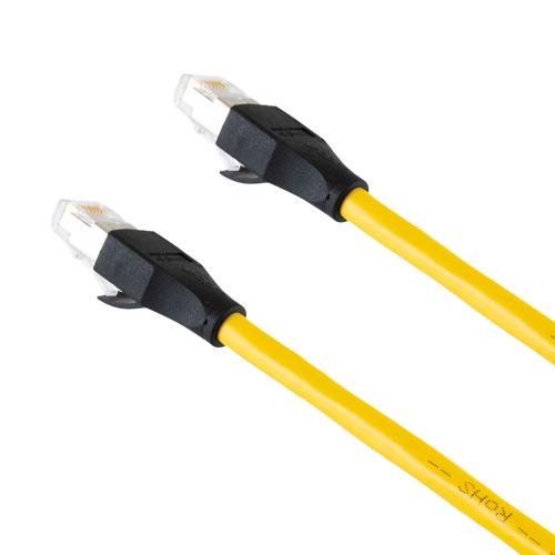 Cat6a Ethernet Cable Assembly, RJ45 to RJ45, Shielded CMR Yellow PVC ...