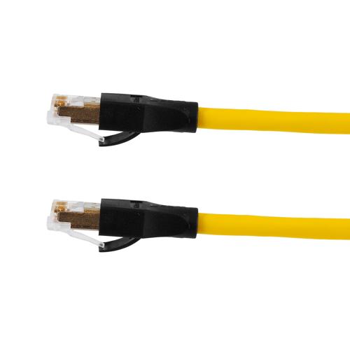 Cat6a Ethernet Cable Assembly, RJ45 to RJ45, Shielded CMR Yellow PVC ...