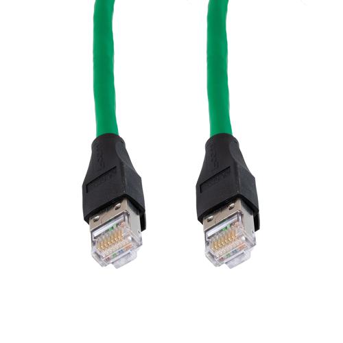 Cat6a Ethernet Cable Assembly, RJ45 to RJ45, Shielded CMX Green PVC, 26 ...