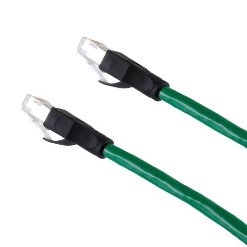 Cat6a Ethernet Cable Assembly, RJ45 to RJ45, Shielded CMX Green PVC, 26 ...
